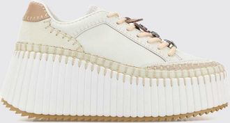 Chlo&eacute; Baskets basses plateforme Nama en daim avec coutures contrastantes
