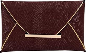 Generic Enveloppe Pochette Sac à Main en Cuir PU Enveloppe Pochette Enveloppe Pochette Pochette pour Mariage Fête et Soirée, Rouge, 290.00x10.00x180.00mm