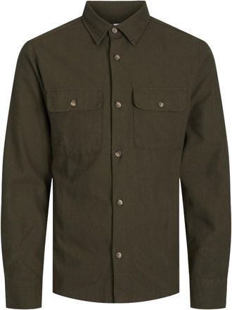 Jack & Jones Herren Jjdarren Flannel Overshirt Ls Freizeithemd, Forest Night, S