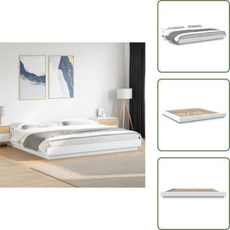 vidaXL Bettgestell Wei&szlig; 180x200 cm Holzwerkstoff - Holzbettfassungen - Doppelbett - Wei&szlig;er Rahmen - Lattenrost - Modernes Bett