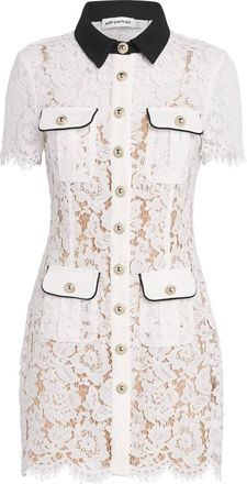 Self Portrait Lace Contrast Collar Mini Dress Size L
