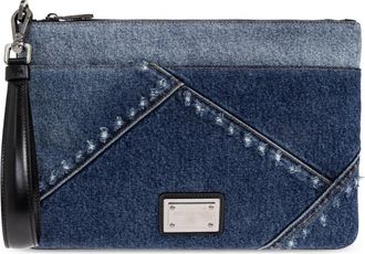 Dolce & Gabbana Femme, Sacs, Bleu, Taille: ONE Size N&eacute;cessaire Patchwork en Denim