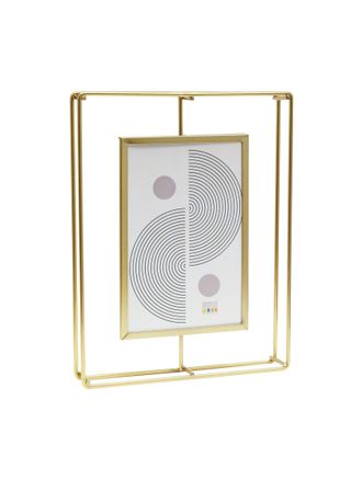 Deknudt Frames Bilderrahmen aus vergoldetem Metall, schlicht, Vintage, f&uuml;r Format 13 x 18 cm, zum Aufh&auml;ngen oder Aufstellen