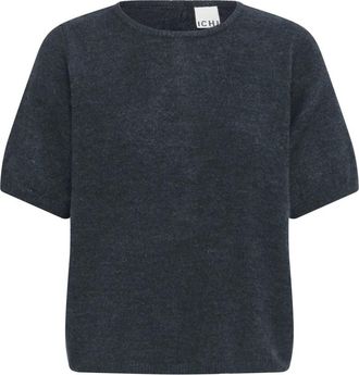 Ichi Ichi, Femme, Pulls, Gris, Taille: 44 FR Ihluls Pull Over Col Rond