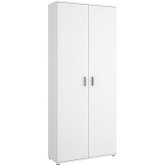 Dmora Armoire polyvalente Forcola, Porte-balai multifonctionnel, Armoire &agrave; 2 portes, 78x35h190 cm, Blanc, avec emballage renforc&eacute; - Dmora