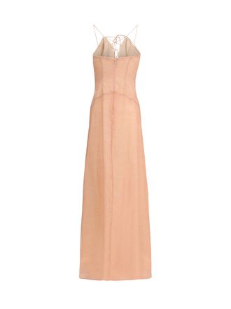 Kristina Ti Womens Charlene Amnesia Long Dress Pink Outer: Silk; Inner: Cupro