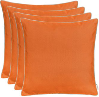 Brandsseller 4er Set Outdoor Kissen 45x45 cm - Wetterfeste Zierkissen mit Paspel - Wasserabweisende Gartenkissen & Dekokissen f&uuml;r drau&szlig;en - Sofakissen f&uuml;r Balkon &