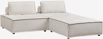 Sklum 2-teiliges modulares Sofa und Pouf aus Vermont-Stoff