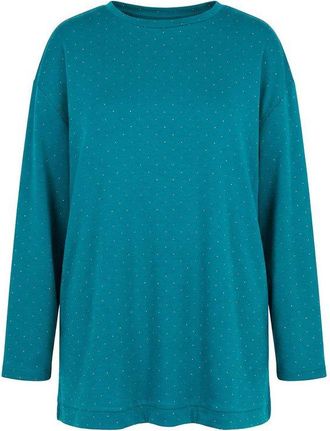 Miamoda Sweatshirt Sweatshirt Boxy Fit Scuba-Sweat Glitzersteinchen