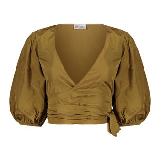 Red Valentino Elegantes Oberteil mit V-Ausschnitt - - Blouses & Shirts - Damen - Gelb - 3XS