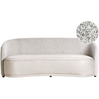 Beliani Beliani - Sofa Hellbeige Stoff 3-Sitzer Gebogene Form Modernes Design Zwei Stoffe Couch Wohnzimmer