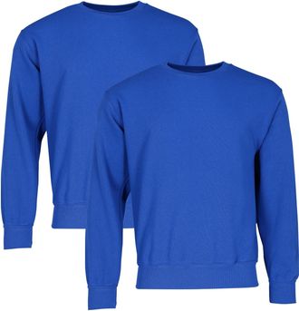 Fruit Of The Loom 2er-Pack Classic Set-in Sweat Sweatshirt Herren, Royal, XL