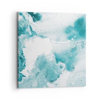 Arttor Bilder auf Leinwand 70x70cm Leinwandbild Abstraktion Meer T&uuml;rkis Gro&szlig; Wanddeko Bild Schlafzimmer K&uuml;che Deko Wandbilder Dekoration Wohnzimmer Wall Deco