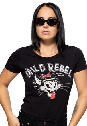 Queen Kerosin Print-Shirt Wild Rebel (1-tlg) mit Cartoon Print