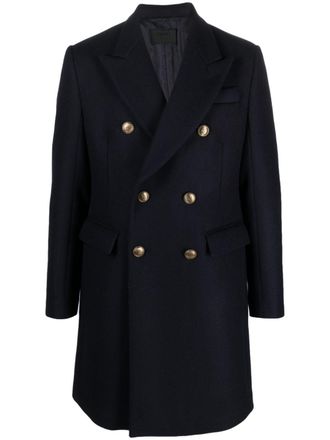 Prada Doppelreihiger Mantel mit steigendem Revers - Blau