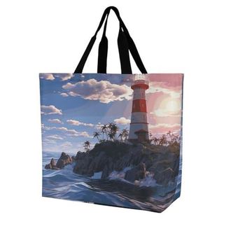 Generic Phare De Navigation Sac Courses Imperm&eacute;able Sacs R&eacute;utilisable Sac Fourre-Tout Pour Voyage Shopping Plage