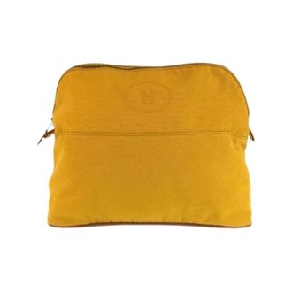 Herm&egrave;s Pre-owned Canvas Bolide Cosmetic Pouch - - Pre-owned - Damen - Gelb - ONE SIZE