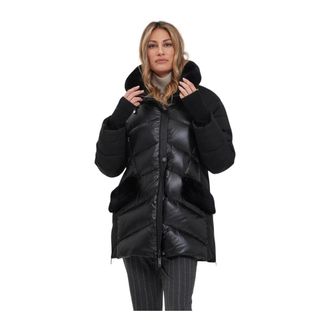DIEGO M Lange Jacke - - Jackets - Damen - Schwarzk - S