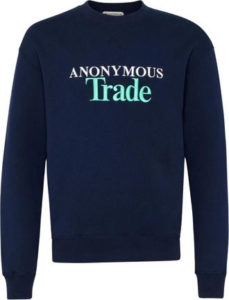 J.W.Anderson Femme, Sweatshirts et sweats &agrave; capuche, Bleu, Taille: 36 FR Anonymous Trade SweaT-shirt