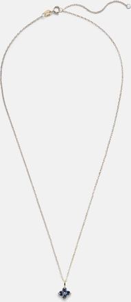 Stone and Strand Halskette Luckiest Clover aus 10kt Gelbgold mit Saphiren