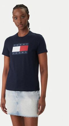 Tommy Jeans T-Shirt Flag DW0DW22562 Dunkelblau Regular Fit