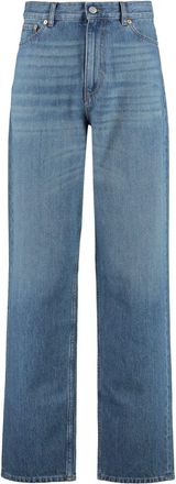 Valentino Garavani Weite High-Rise-Jeans - Blau
