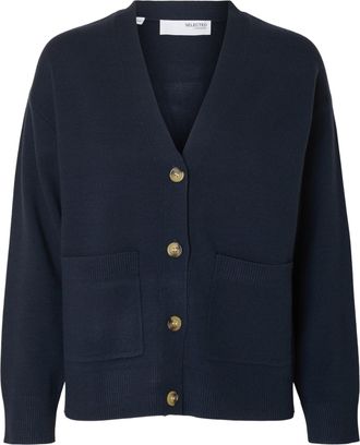 Selected Slfkamma Ls Knit Button Cardigan Noos