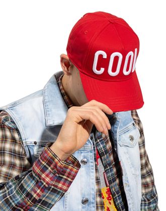 Dsquared2 Mens Cool Logo Baseball Cap Red Accessories > Beanies & Hats
