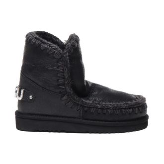 Mou Schwarze Eskimo-Stiefel mit Steinverzierungen - - Shoes - Damen - Schwarzk - 35 EU