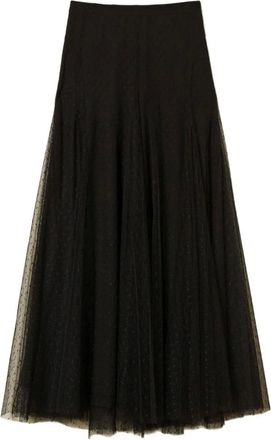 Twinset Femme, Jupes, Noir, Taille: 40 FR Jupe Longue en Tulle à Pois
