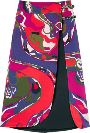 Pucci jupe mi-longue à imprimé Orchidee - Violet