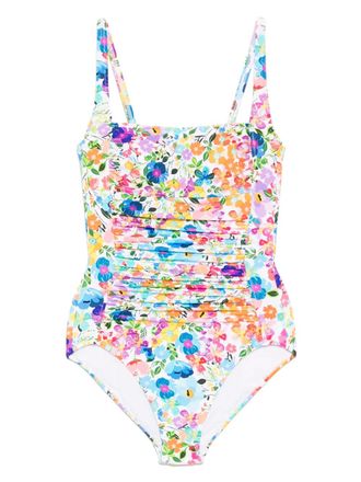 Johnny Was Geraffter Badeanzug - Weiß