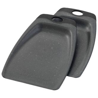 STONELINE Schaufel Schneidebrett Set 2-teilig, Schneidebrett Kunststoff Gro&szlig; 32x23 cm, Rutschfester Griff, Schneidebretter Sp&uuml;lmaschinengeeignet BPA frei Messer