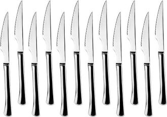 Jay Companies 12001001 - Packung Mit 12 Steakmessern, Basic Collection, 225 mm, Edelstahl, Dicke 6,1 mm, Fester Fleischschnitt, T&auml;glicher Gebrauch und Gastfreundsch