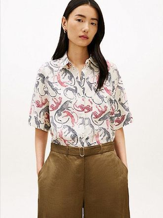 Tommy Hilfiger Chemise &agrave; manches courtes en pur lin