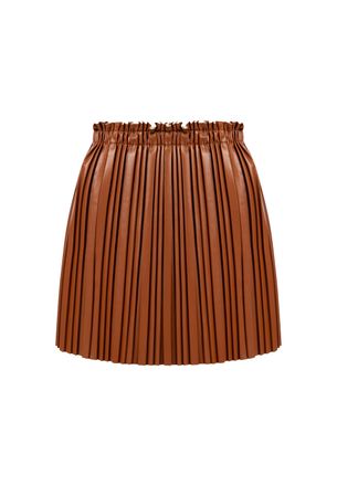 Faina Rock aus Kunstleder Damen Kamel