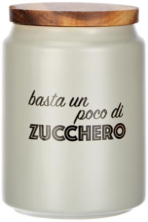 Villa D'Este Home Tivoli Villa dEste Home 2190704 Tivoli Idee Zuckerdose mit Bambusdeckel, Grau