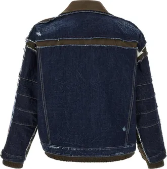 Dsquared2 Layered Denim and Canvas Hybrid Jacket - Blue
