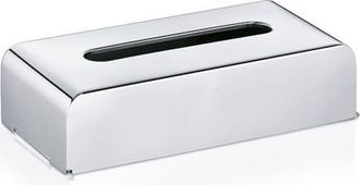 KELA Kosmetikt&uuml;cher Box 27 x 12,5 x 7 cm FABER, Edelstahl 18/10, Taschent&uuml;cher Box mit Wandhalterung, hochglanzpoliert