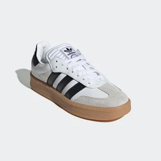 adidas Sneaker ADIDAS ORIGINALS SAMBA XLG, Herren, Gr. 38,5, weiß (cloud weiß, core schwarz, gum 3), Leder, Textil, Schuhe, mit erhöhter Sohle und gepolstert
