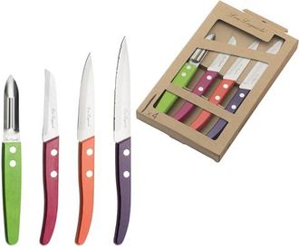 Lou Laguiole Essentiel Messerset, Edelstahl, rostfrei, Bois Teint&eacute;, 22 x 13 x 2 cm