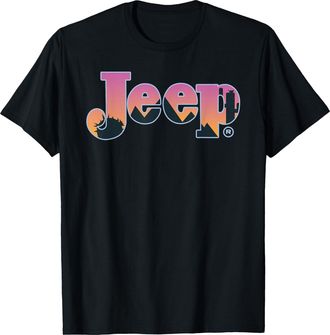 Jeep Logo mit W&uuml;sten-Silhouette bei Sonnenuntergang T-Shirt