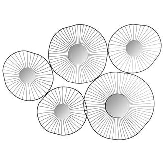 Atmosphera Atmosphera - Wanddekoration 5 schwarze Spiegel 78 × 58 cm - Schwarz