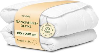 Wendre Ganzjahresdecke 135x200 - Mittelwarme Steppdecke 300 GSM - Schlafdecke Mikrofaser - Oeko-TEX Zertifiziert Allergiker Bettdecke - Atmungsaktive Decke M