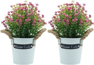 Amosfun 2st&uuml;cke K&uuml;nstliche Topfpflanze Bonsai Figur Pflanzenschmuck Imitation Dekoration F&uuml;r Wohnzimmer B&uuml;ro Balkon Bad Schlafzimmer K&uuml;che