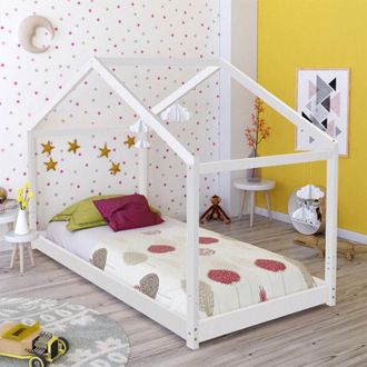 Weber Industries Le Quai Des Affaires - Lit cabane koala 90x190 + 1 sommier / Blanc/ 199x95x150