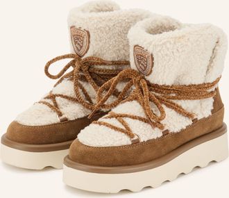 Blauer Schn&uuml;rboots Dyole beige