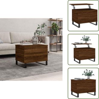 vidaXL Couchtisch Braun Eichen-Optik 60x44,5x45 cm Holzwerkstoff - Couchtisch - Wohnzimmerstil - Holzwerkstoff - Eiche Optik - Regal - The Living Store