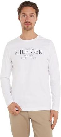 Tommy Hilfiger T-Shirt Manches Longues Homme Col Ras-du-Cou, Blanc (White), 3XL