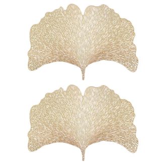 BESPORTBLE ERINGOGO 2 St&uuml;ck Ginkgoblatt Tischsets aus Hitzebest&auml;ndigem PVC rutschfeste Platzsets f&uuml;r K&uuml;che und Esszimmer Dekorative Untersetzer f&uuml;r Tassen und Ge